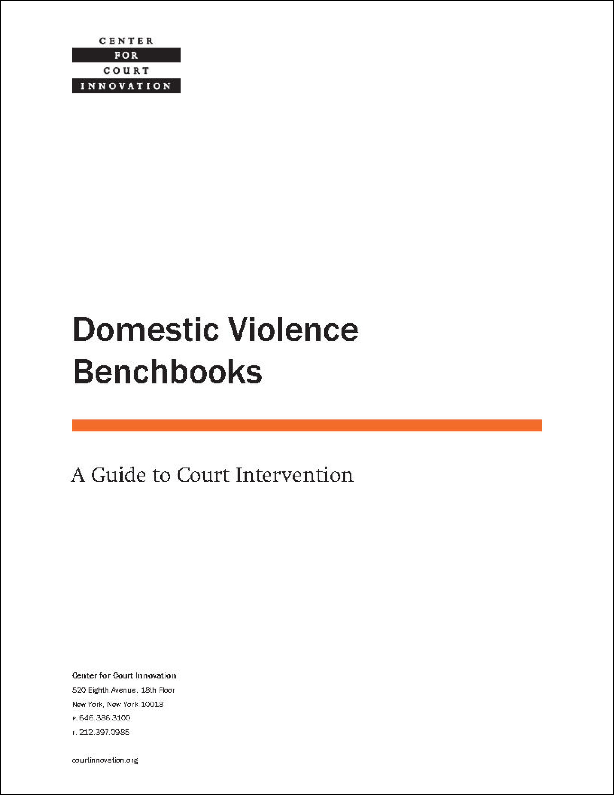 Domestic Violence Benchbooks: A Guide To Court Intervention - Center ...