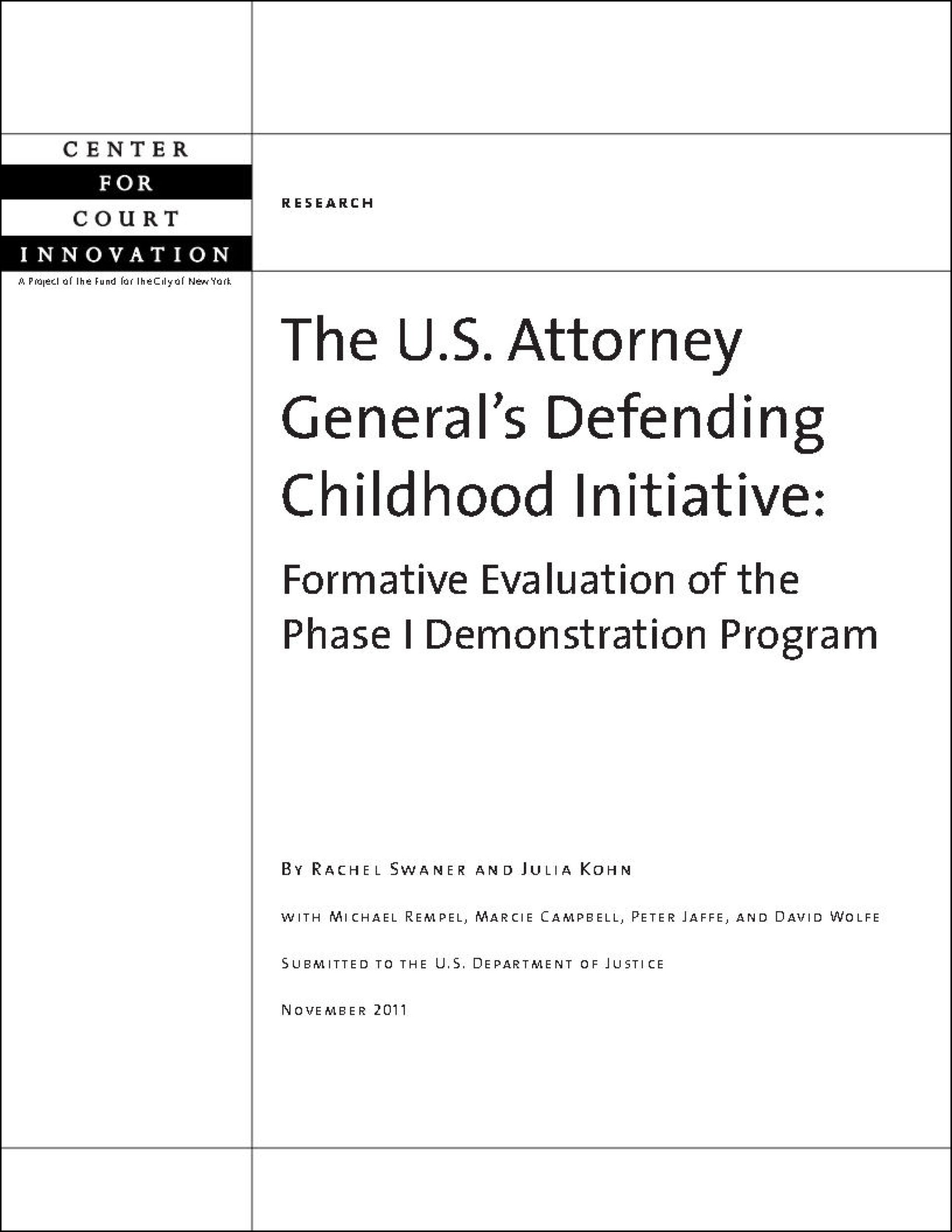 Defending Childhood Center For Justice Innovation