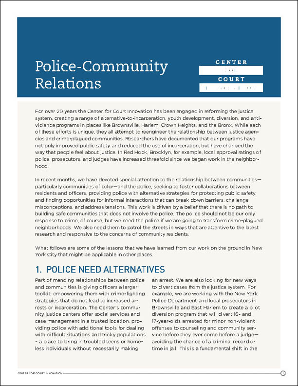 Police-Community Relations - Center for Justice Innovation