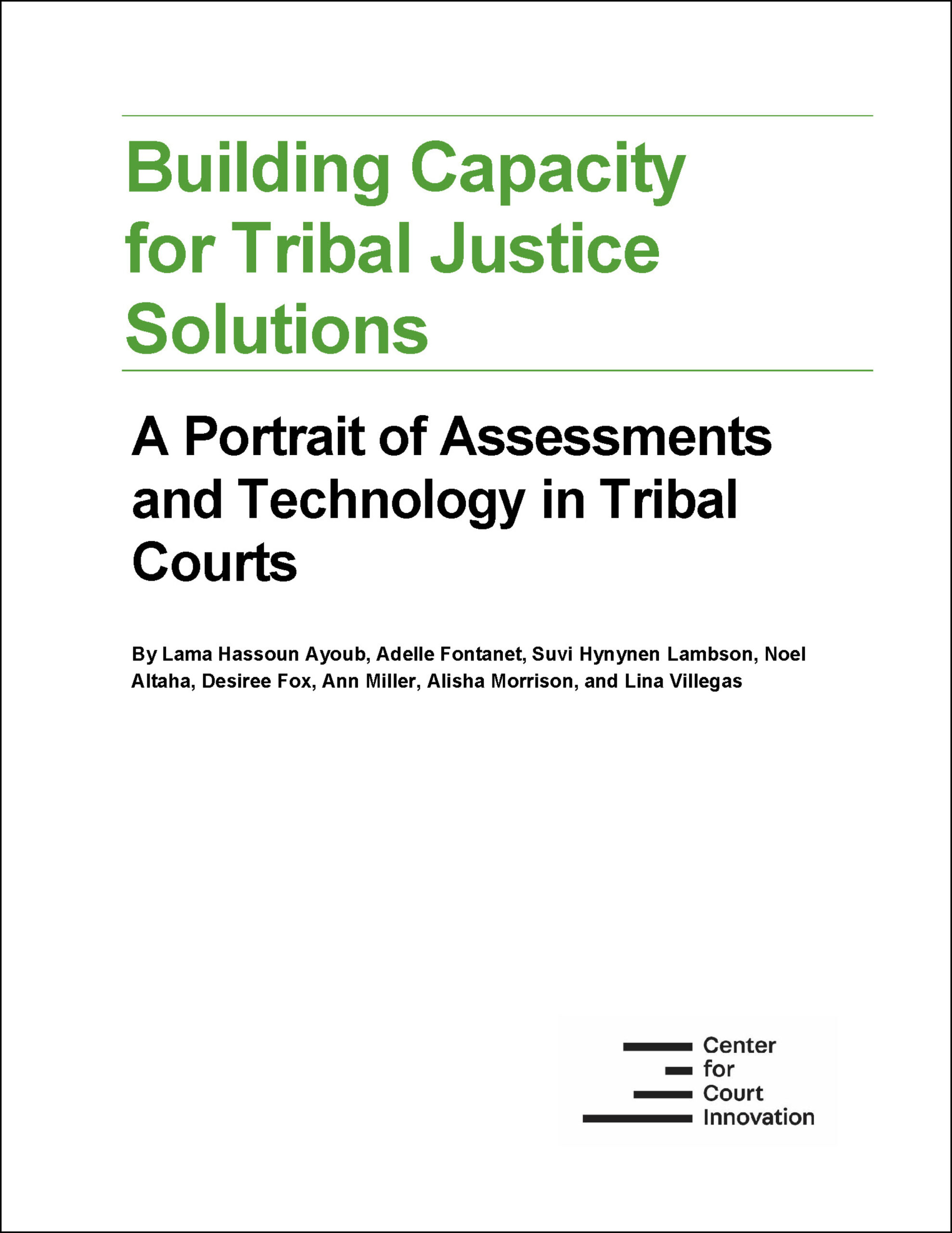 Building Capacity for Tribal Justice Solutions - Center for Justice ...
